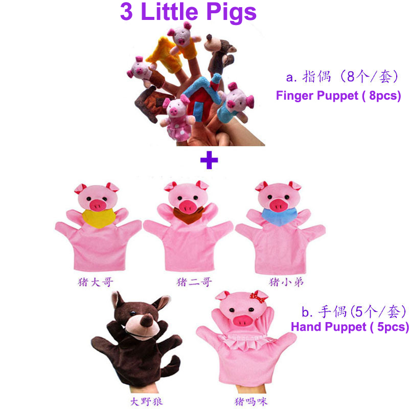 Story Finger Puppet Set Fairy Tale Finger Toys Plush Soft Puppet Little ...