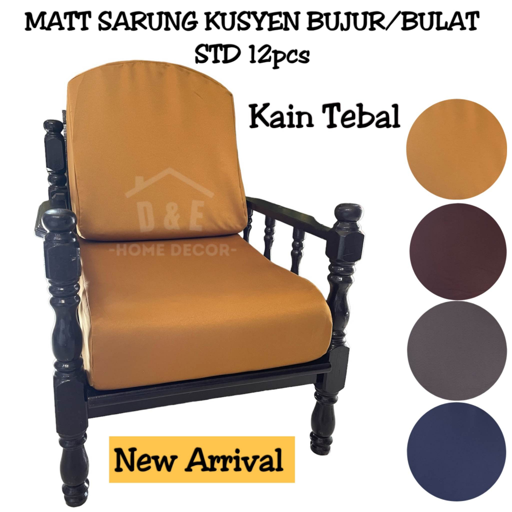 💎High Quality💎Matt Sarung Kusyen Kain Tebal Saiz Bujur/Bulat Std 12Pcs ...