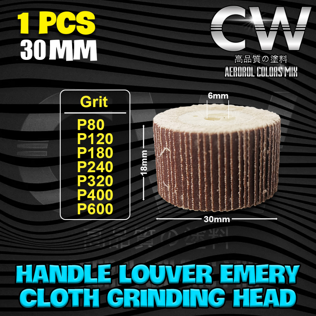 [ Mata Kertas Pasir 3mm/6mm 80-600# ] Flap Wheel Sanding Grinding Head ...