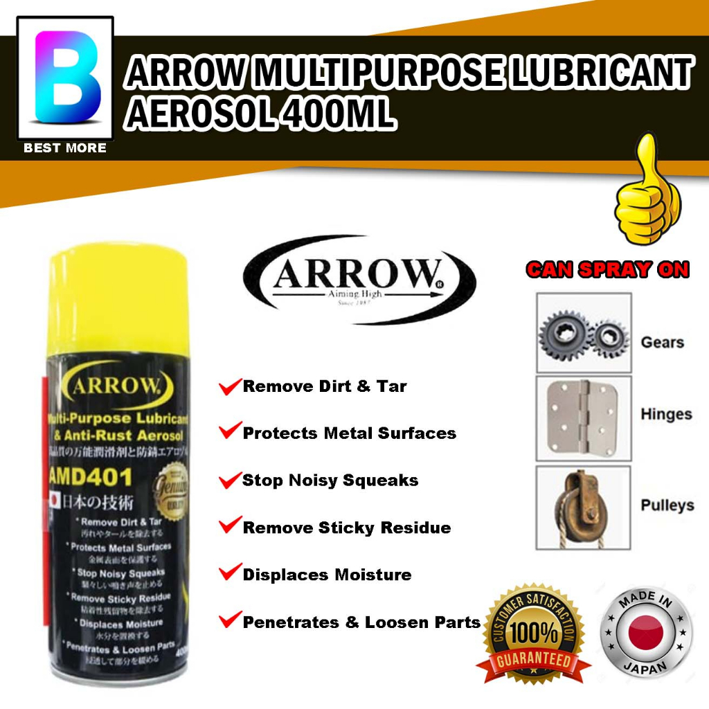 ARROW MULTIPURPOSE LUBRICANT AEROSOL SPRAY AMD 401/ 400ML | Shopee Malaysia