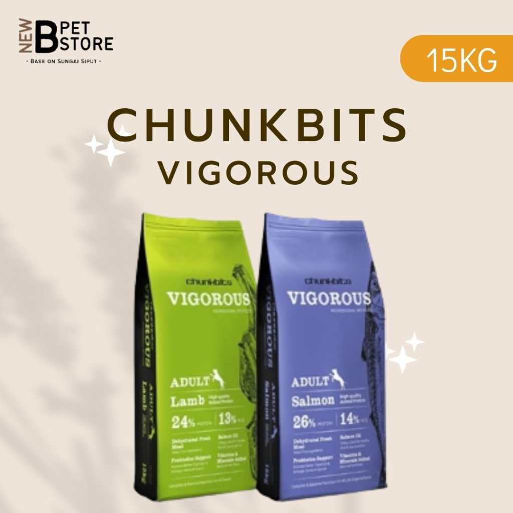 Chunkbits Vigorous Dog Food (15KG) Salmon / Lamb PROFESSIONAL DOG FOOD ...