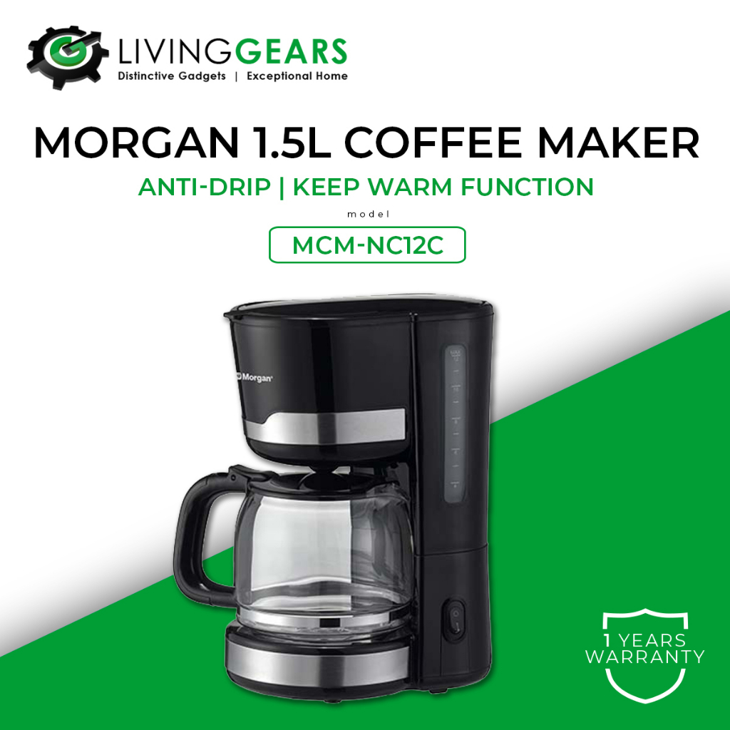Morgan Coffee Maker 12 Cups 1.5L Keep Warm Function MCM-NC12C | Shopee ...
