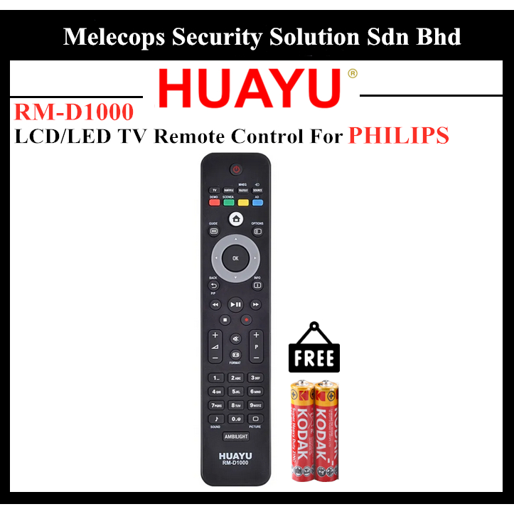 HUAYU LCD/LED TV Remote Control Replacement For PHILIPS (RM-D1000) | Shopee Malaysia