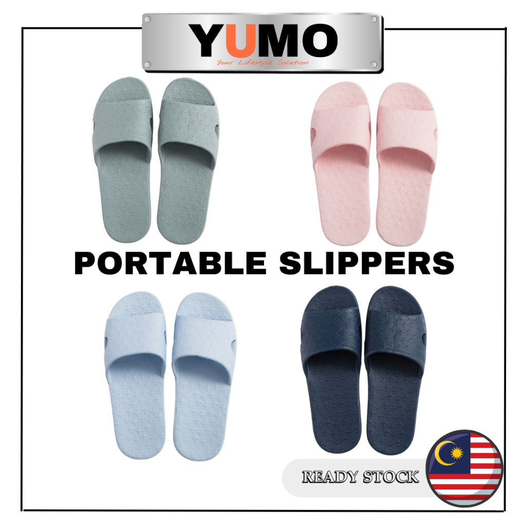 【YUMO】Portable foldable slippers hotel folding airplane summer home ...