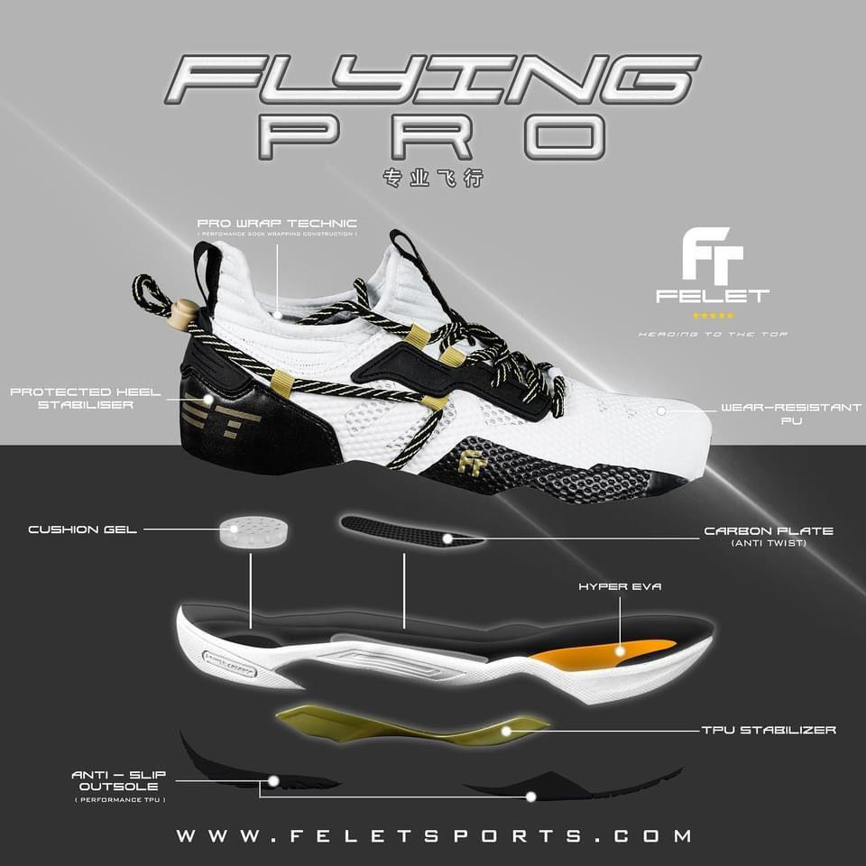 Felet Badminton Shoes FLYING PRO {WHITE} Shoes (100% Original) | Shopee ...