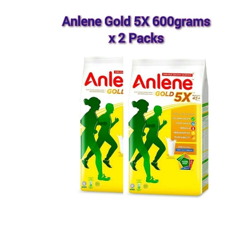 [Twin Packs] Anlene Gold 5X Milk Powder 600grams | Shopee Malaysia