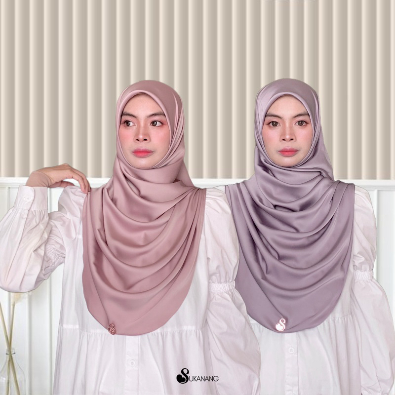 Tudung Bawal Curve Matte Satin silk bidang 45 50 labuh square scarf ...