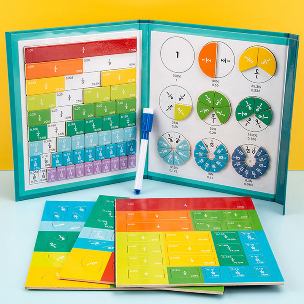 Multicolor Magnetic Fraction Learning Math Educational Book Toy Toys ...