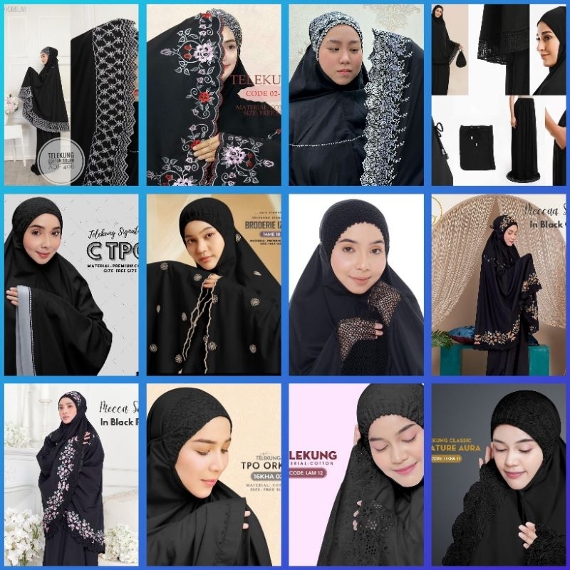 Telekung Hitam sesuai untuk umrah @ haji ready stok cotton | Shopee ...
