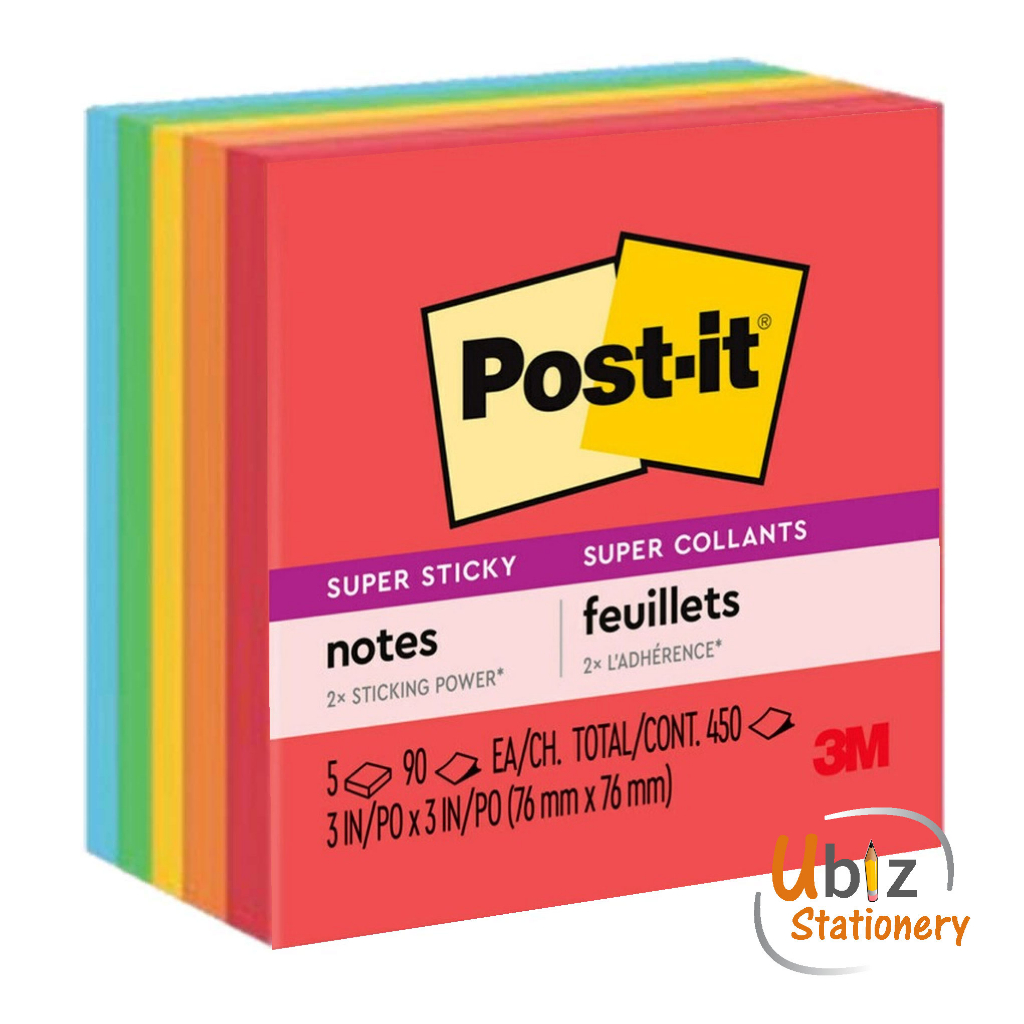3M Post-it Super Sticky Notes 3 in x 3 in (5pads/pack) - New | Shopee ...