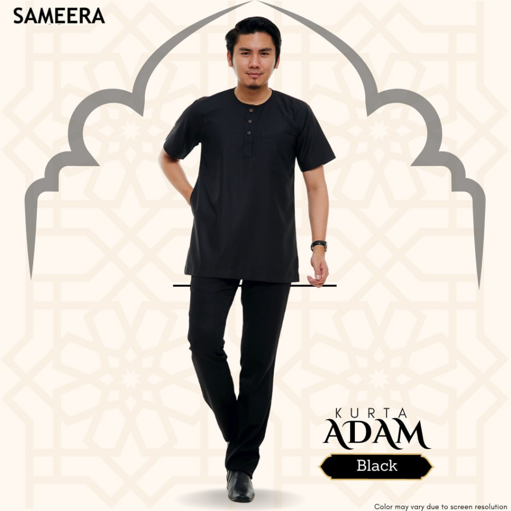 Kurta Adam Men Black Kurta Lelaki Dewasa Hitam Kurta Men Plus Size ...