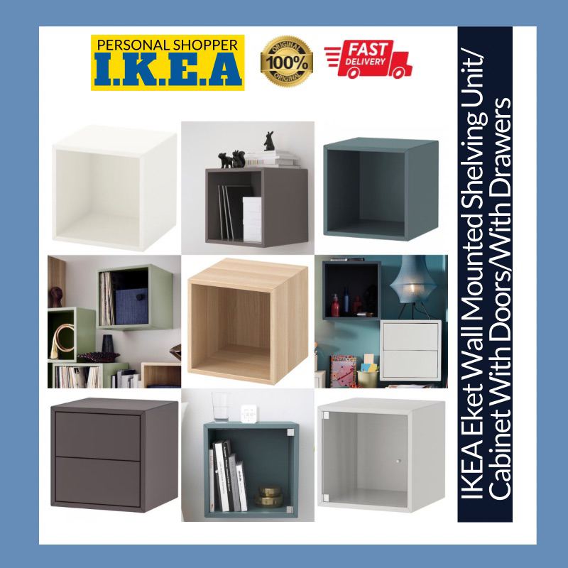 IKEA Eket Cabinet With Glass Door Chest Drawer Display Shelf Wall ...