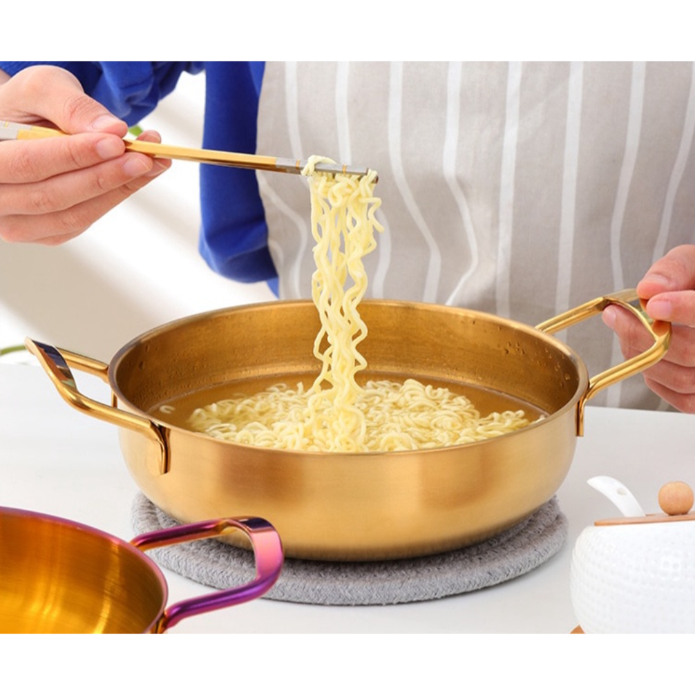 Korea Ramen Noodles Pot Stainless Steel Pots With Double Ear Seafood ...