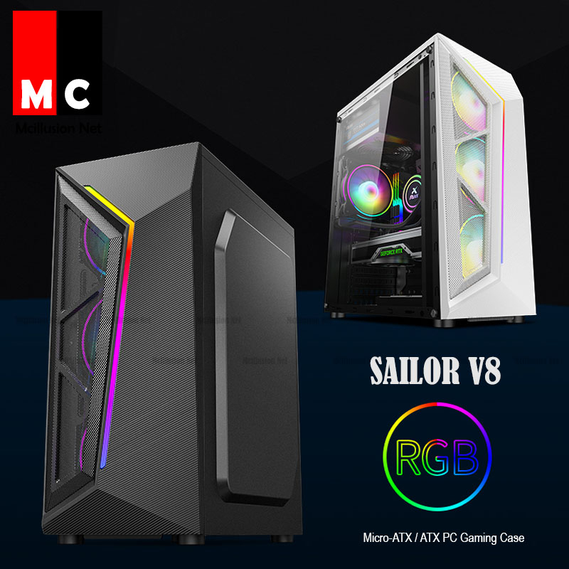 EVESKY SAILOR V8 Gaming mATX/ATX PC Gaming Case Desktop Casing | Shopee ...