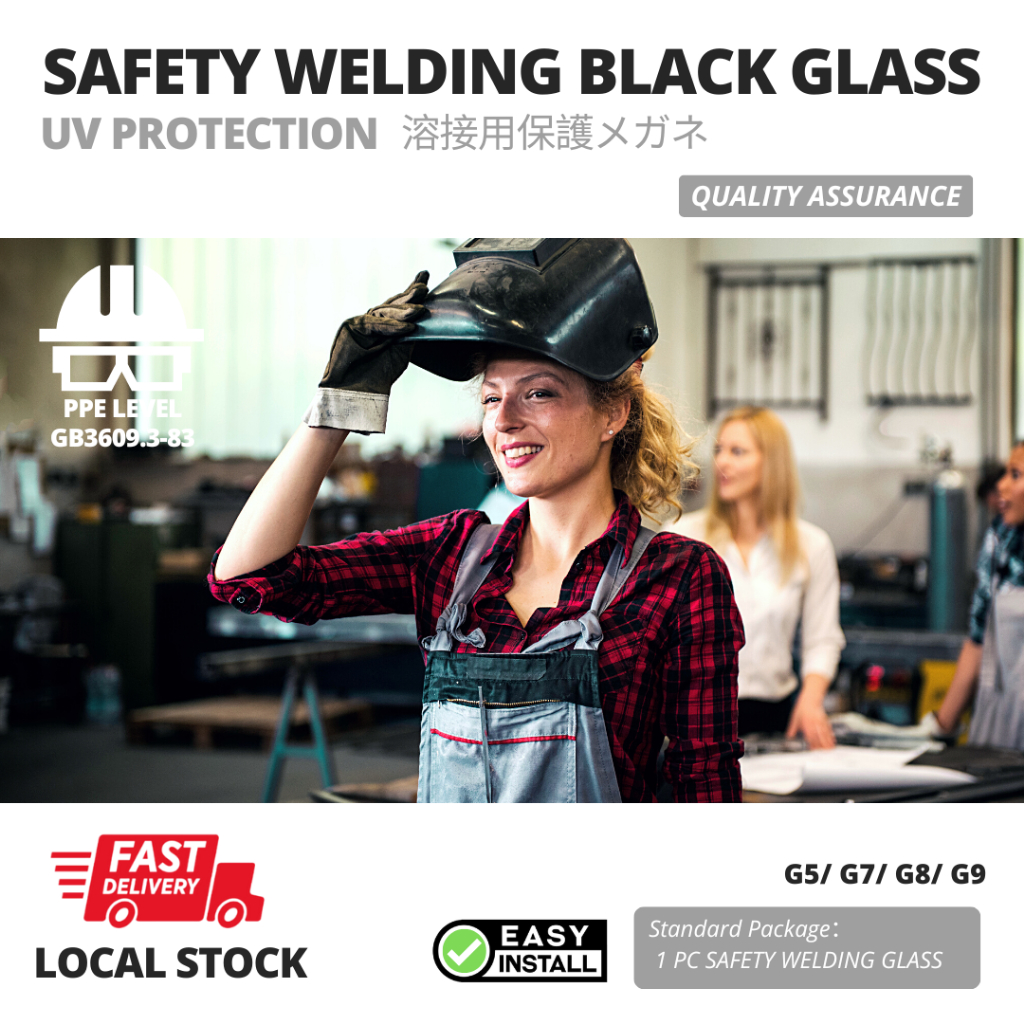 WELDING CERMIN HITAM SAFETY WELDING BLACK GLASS UV PROTECT 5 7 8 9 ...