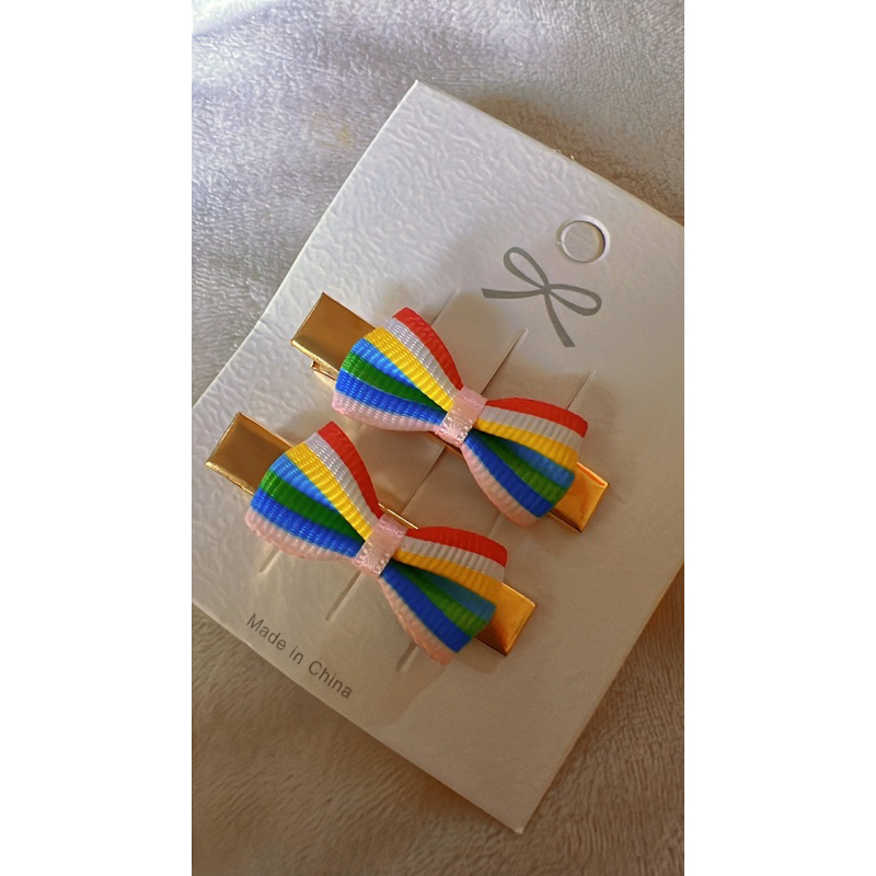 Rainbow ribbon hair clips | Shopee Malaysia