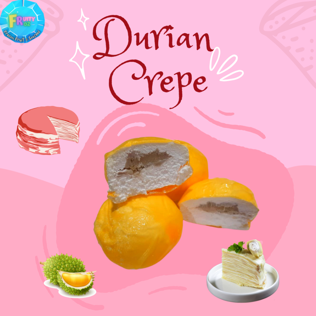 [3pcs] Frozen Durian Kampung Crepe / Crepe Durian Kampung Sejuk Beku ...
