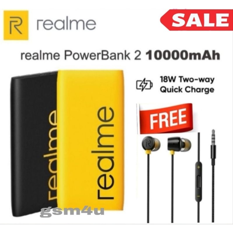 🔥 Realme Power Bank 2 Slim 18W Dual-Way Quick Change USB-C 10000mAh ...