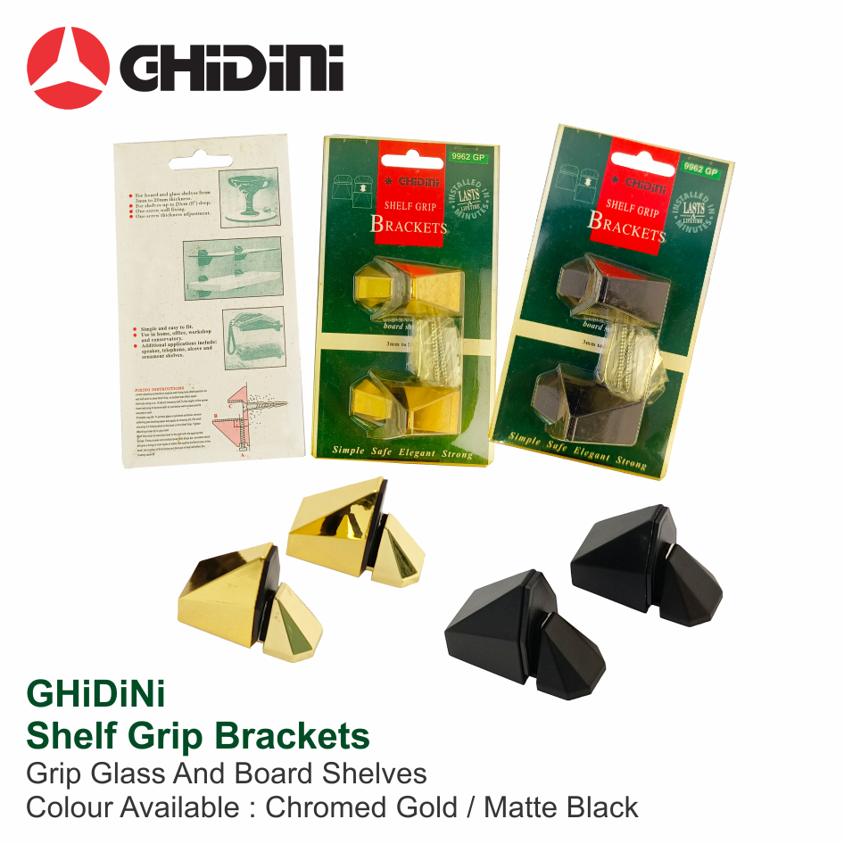 (2 PCS) Shelf Grip Bracket Adjustable Grip Glass and Board Shelves ...