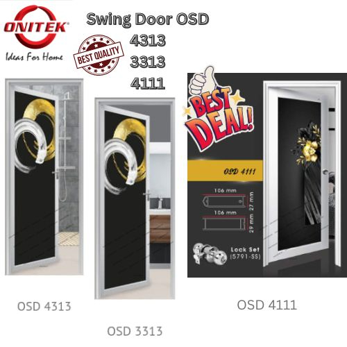 ONITEK Swing Door OSD 3713/4111/4313 Toilet Bathroom Swing Door Pintu ...