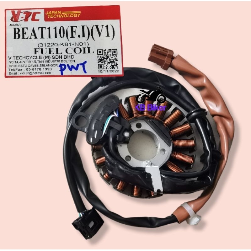 Original Vtc Fuel Coil Honda Beat110 Fuel Injection V1 Beat 110 Fi V1 ...