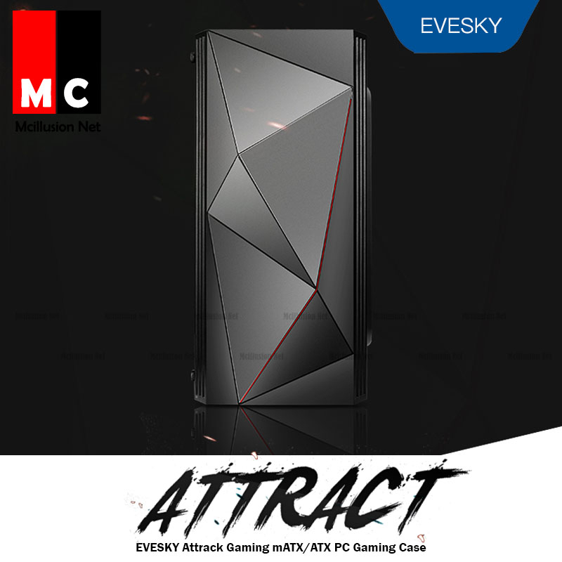 EVESKY Attrack Gaming Casing mATX/ATX PC Gaming Case | Shopee Malaysia