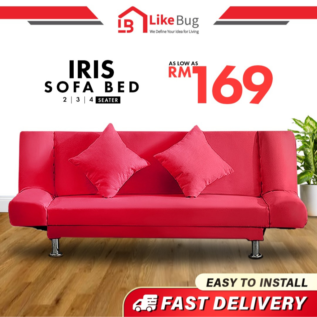 ⚡️LIKE BUG⚡️IRIS Foldable sofa 2 seater / 3 seater / 4 seater / Sofa ...