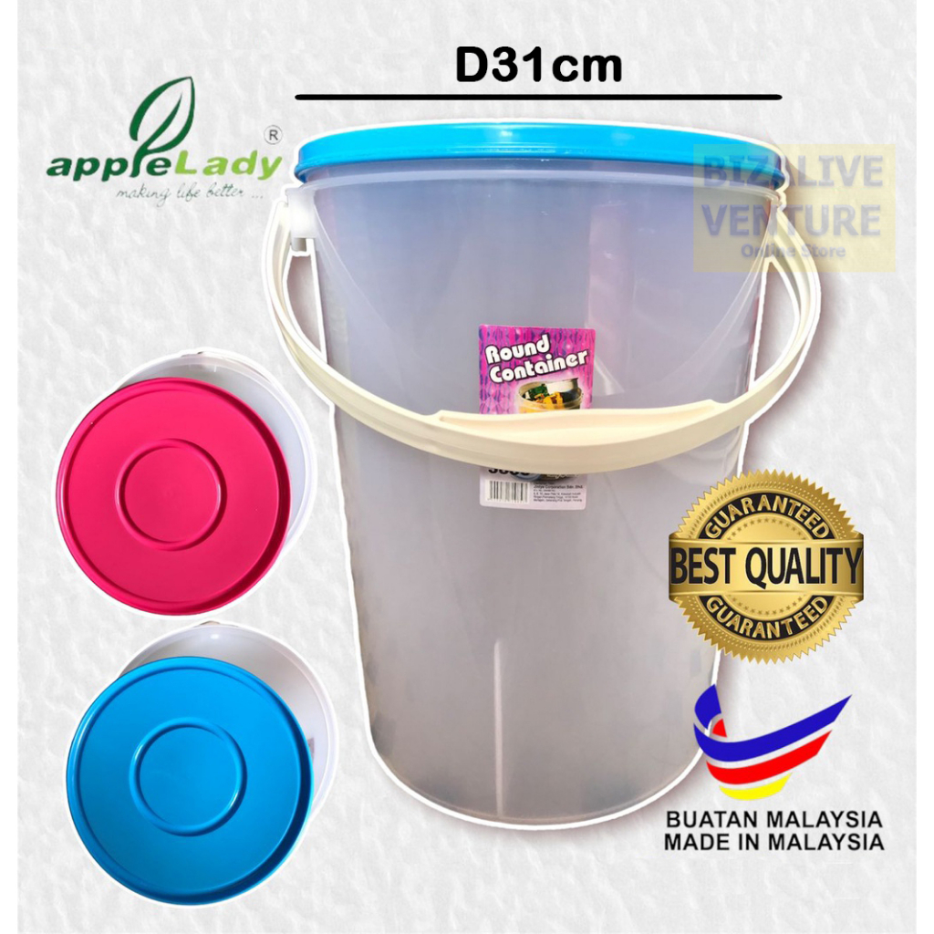 Apple lady Round Container With Handle | Airtight container | Bekas ...