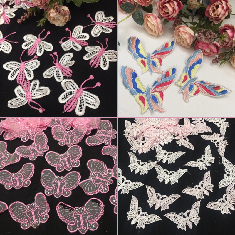 BC0200_3pcs Embroidery Butterfly Patches for Sew,Glue,Tailoring ...