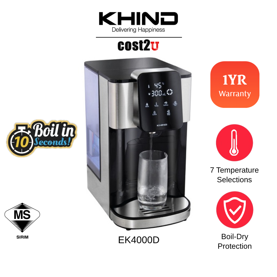 Khind 4L Digital Instant Hot Water Dispenser | EK4000D PWD-700 (Instant ...