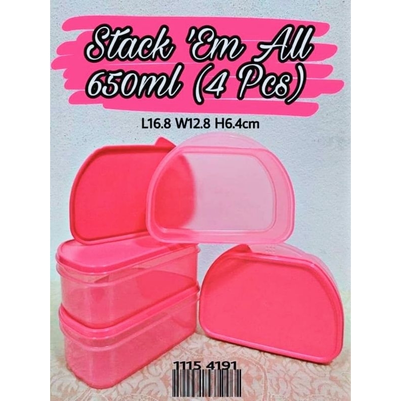 Tupperware Half Fridge Stackable 650ml (4pcs) | Shopee Malaysia