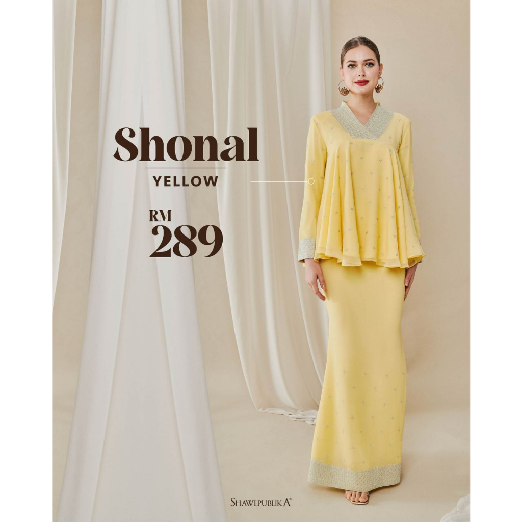 New Release Shawlpublika NETHRA SHONAL SHWETA Baju Kurung Peplum Kurung ...