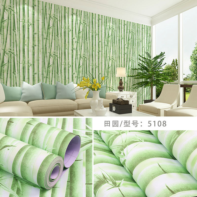 Wallpaper bamboo Sticker 45cm x 10meter Kertas Dinding Buluh Pvc Self ...