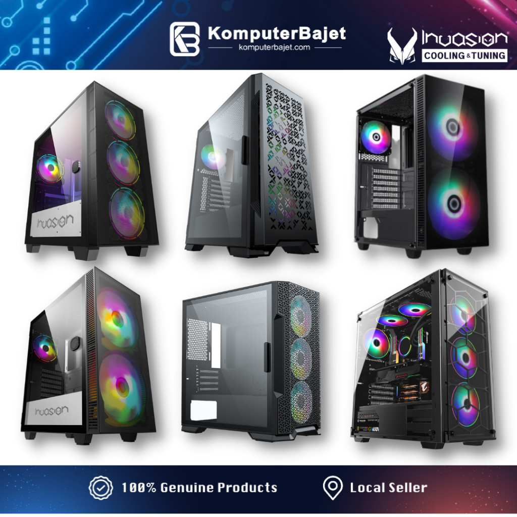 INVASION GAMING ATX MATX CASING ARGB LED FAN PC CASING GB-09 BS-01 D ...
