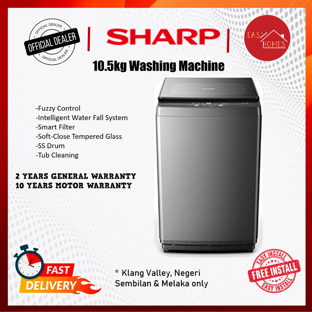 Sharp 10.5kg Top Load Washing Machine ESX1021 | Shopee Malaysia