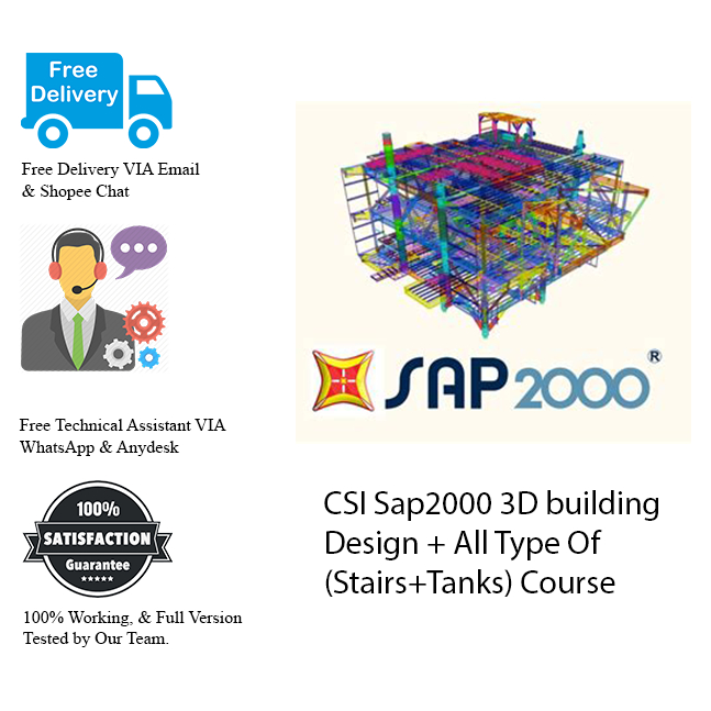 Sap2000 3D building Design + All Type Of (Stairs+Tanks) Course | Shopee ...