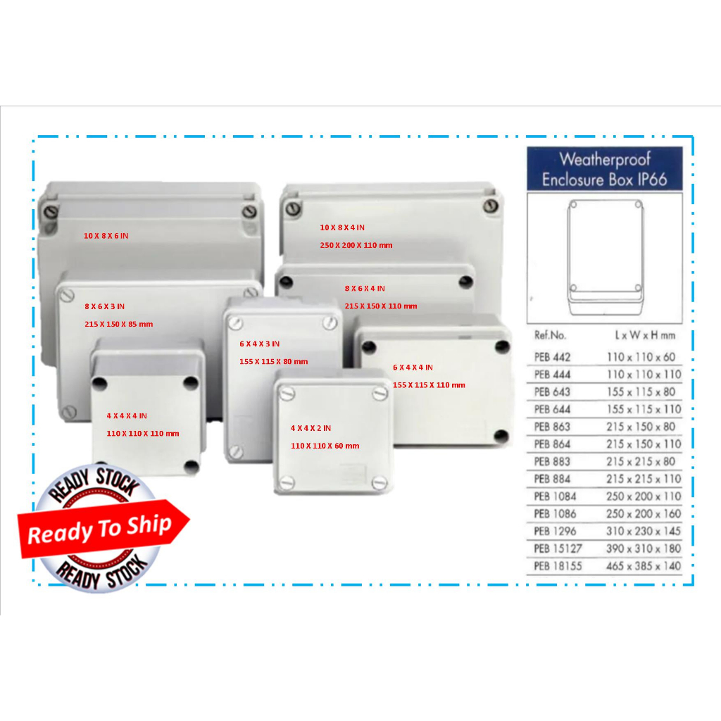 PVC WEATHERPROOF ENCLOSURE BOX / JUNCTION BOX IP66 | Shopee Malaysia
