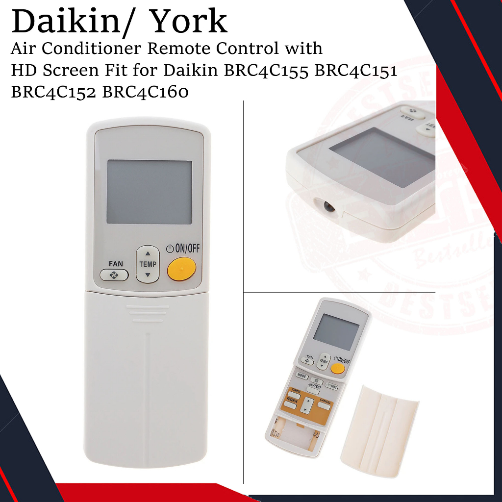 DAIKIN/ YORK Air Conditioner Remote Control with HD Screen Fit for ...