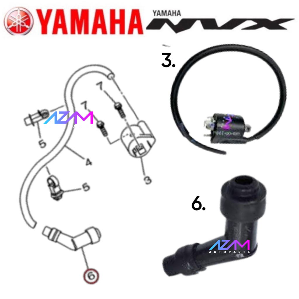 NVX 155 V1 / NVX V2 / NMAX V1 PLUG CAP ASSY 2DP-H2370-00 / IGNITION COIL B65-H2310-00💯 ORIGINAL ...