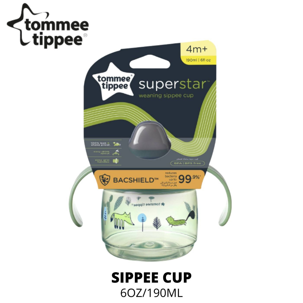 Tommee Tippee Superstar Weaning Sippee Cup 4 Months+ 190ml Baby Sippy Cup - Green | Shopee Malaysia