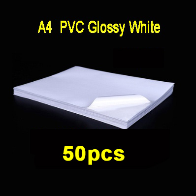 A4 PVC Glossy White Waterproof Sticker ( 50 pcs) for Inkjet printer ...