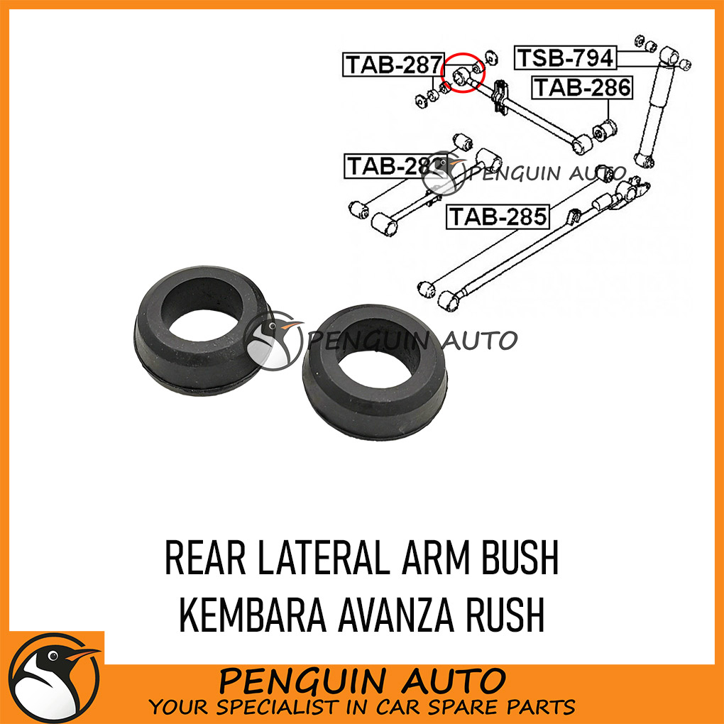 PERODUA KEMBARA TOYOTA AVANZA RUSH REAR LATERAL ARM BUSH RUBBER 90385 ...
