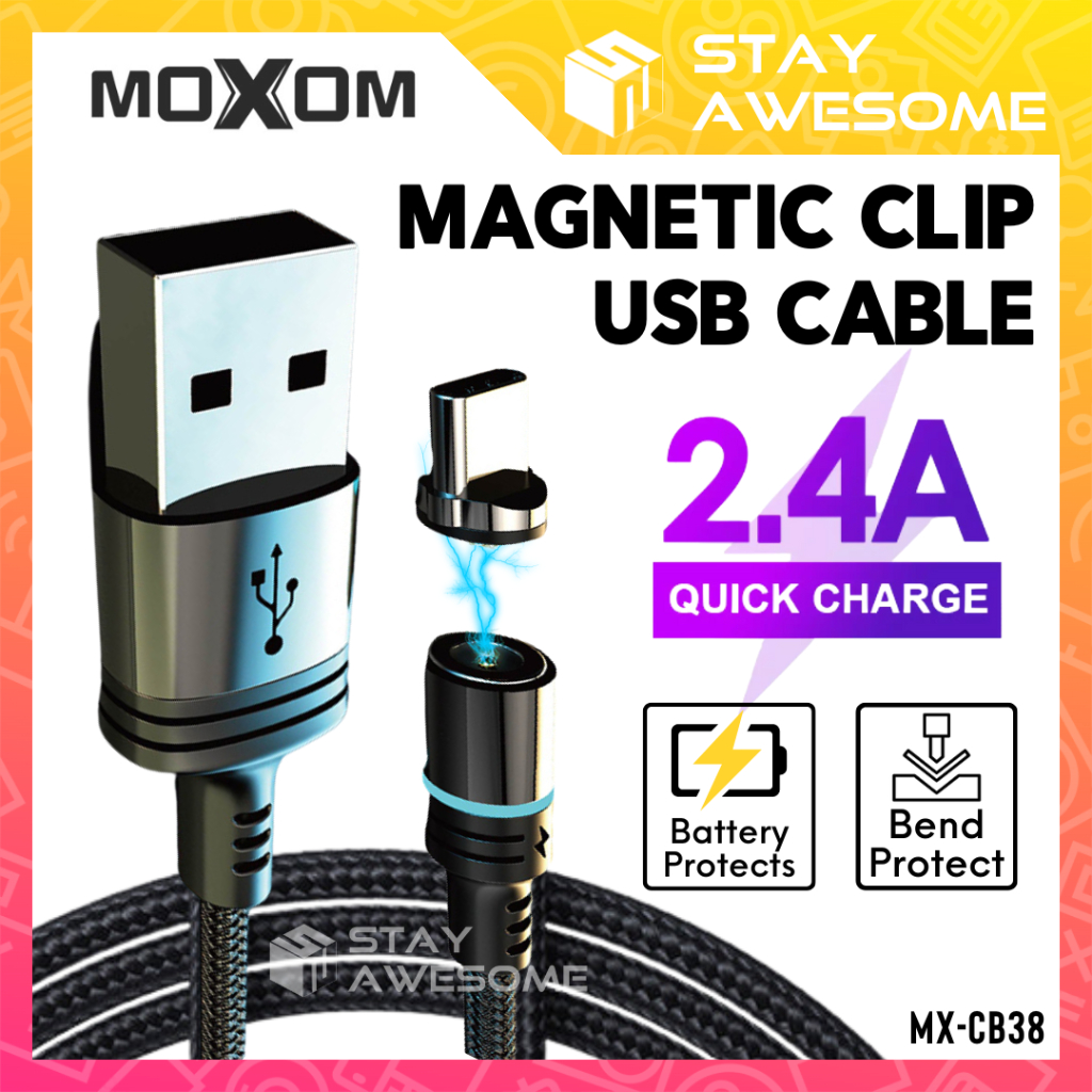 MOXOM Magnetic Cable Fast Charging Charger Android Phone Type C 2.4A MX ...