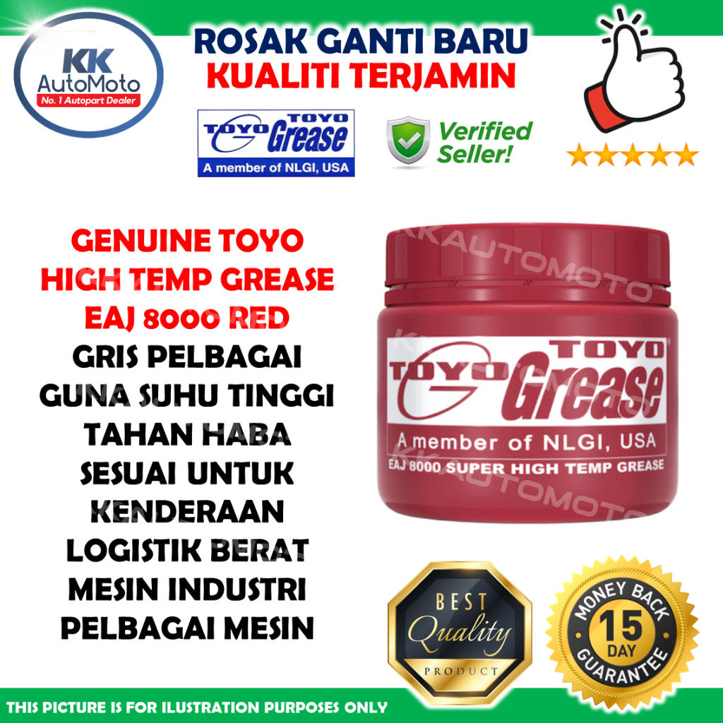 Genuine Toyo Red EAJ 8000 USA Super High Temp Grease Temperature Heavy ...