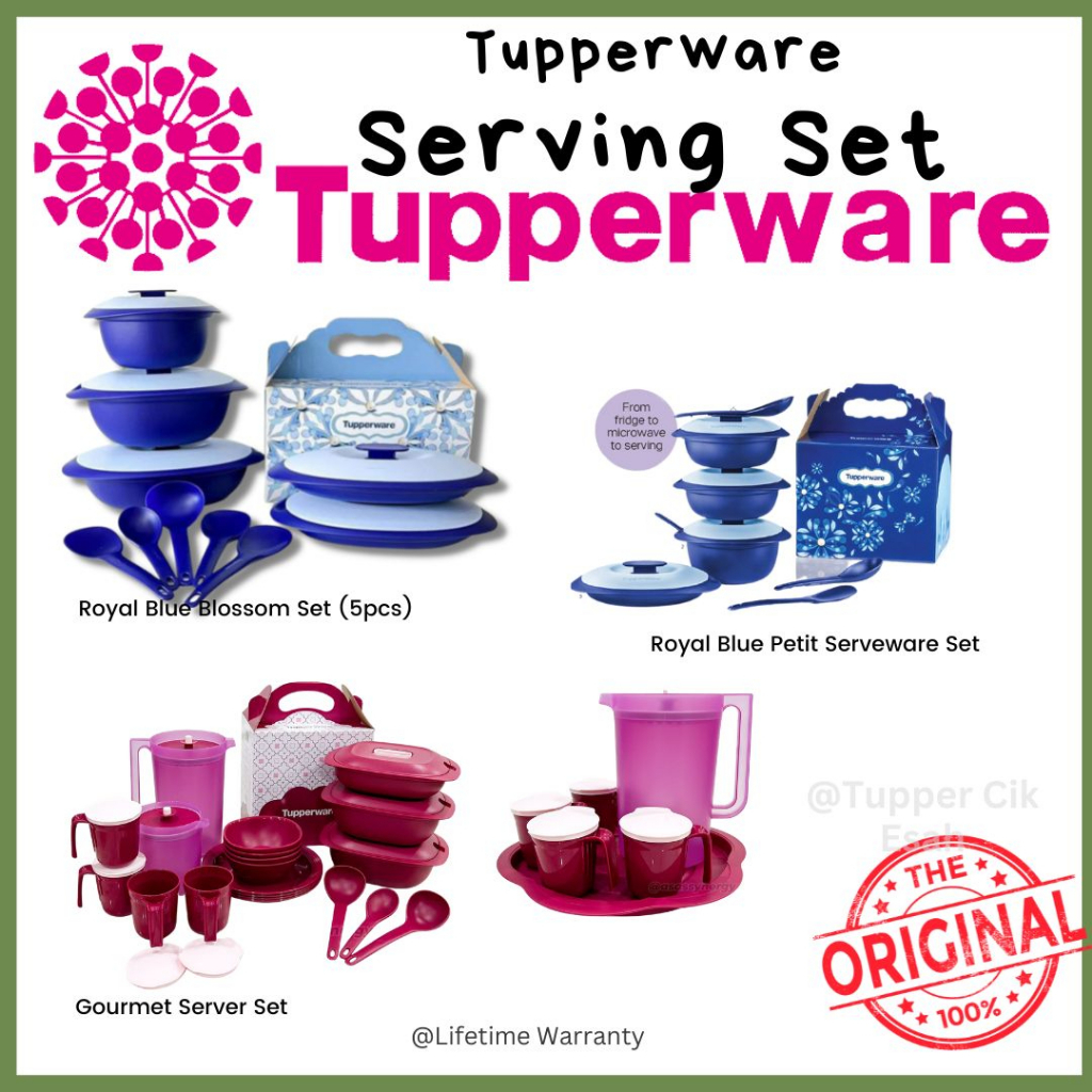 Tupperware Serving Set Hidang Makan Kitchenware Dinnerware Royale Blue ...