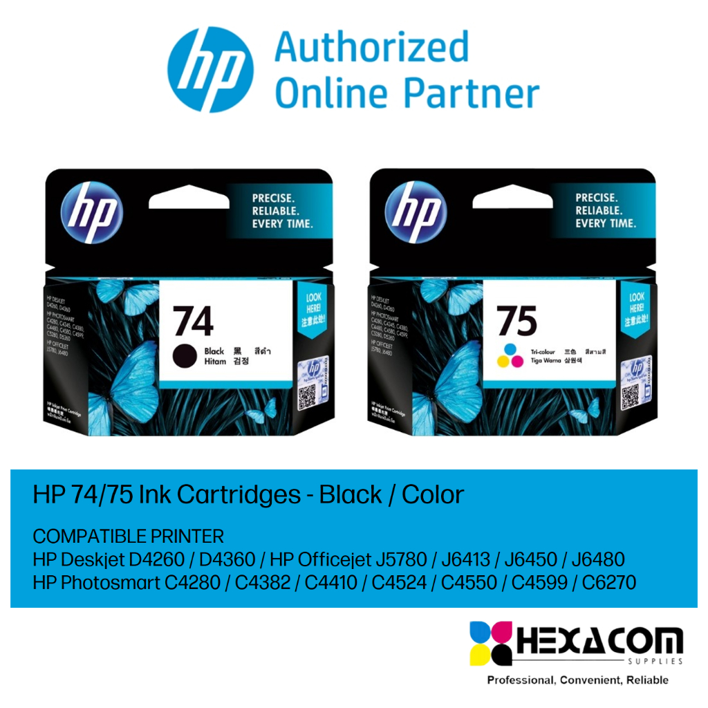 HP 74/75 InkJet Print Cartridge - Black/Tri-Color | Shopee Malaysia