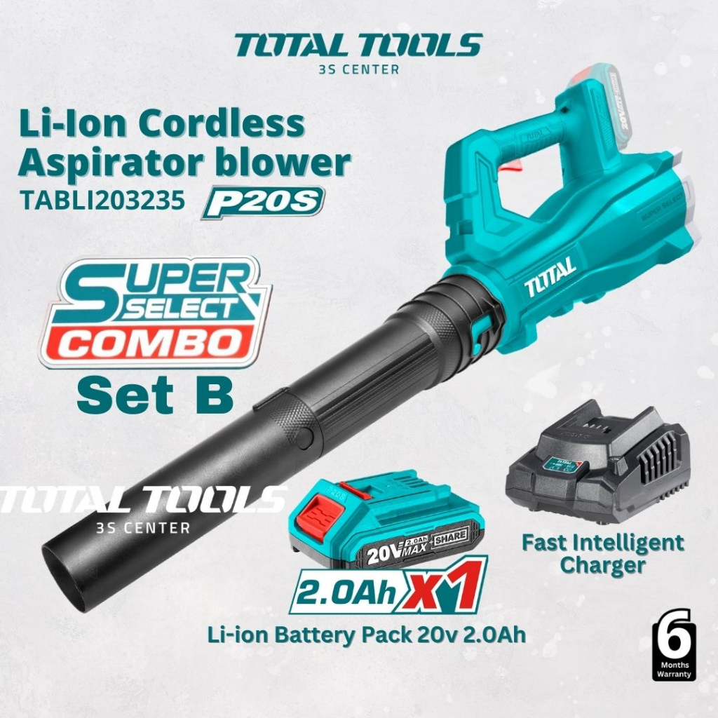 TOTAL P20s 20v Series Li-ion Cordless Aspirator blower, Dust blower ...