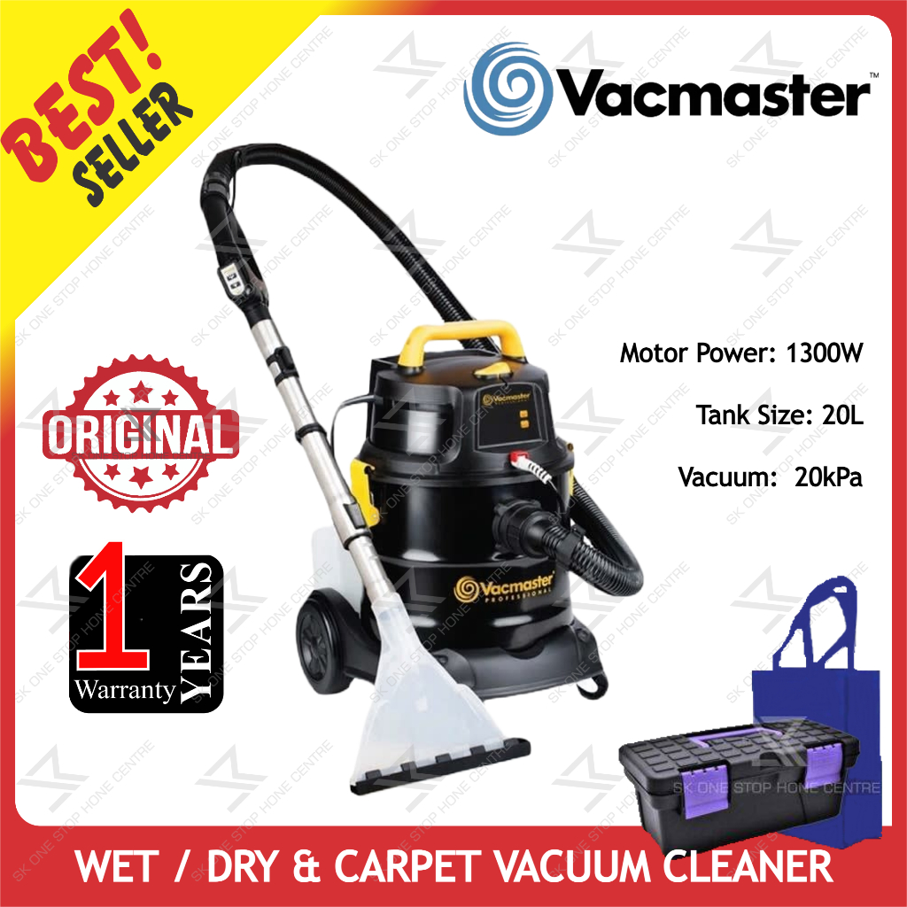 VACMASTER 20L STAINLESS STEEL 3 IN 1 WET & DRY VACUUM Spray Extraction ...