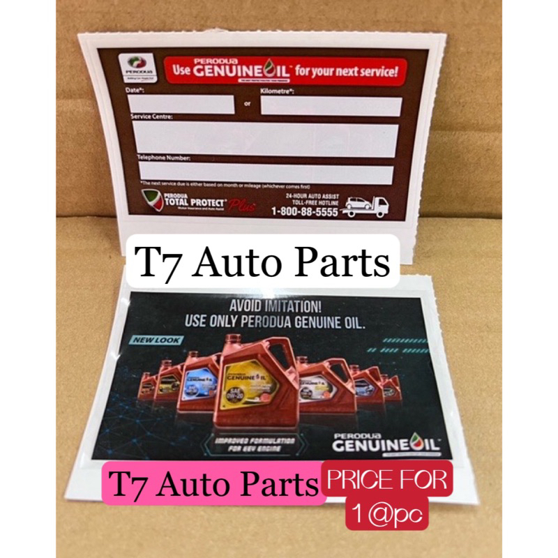 (1@keping) FOR PERODUA MILLAGE STICKER “ oil reminder sticker | Shopee ...