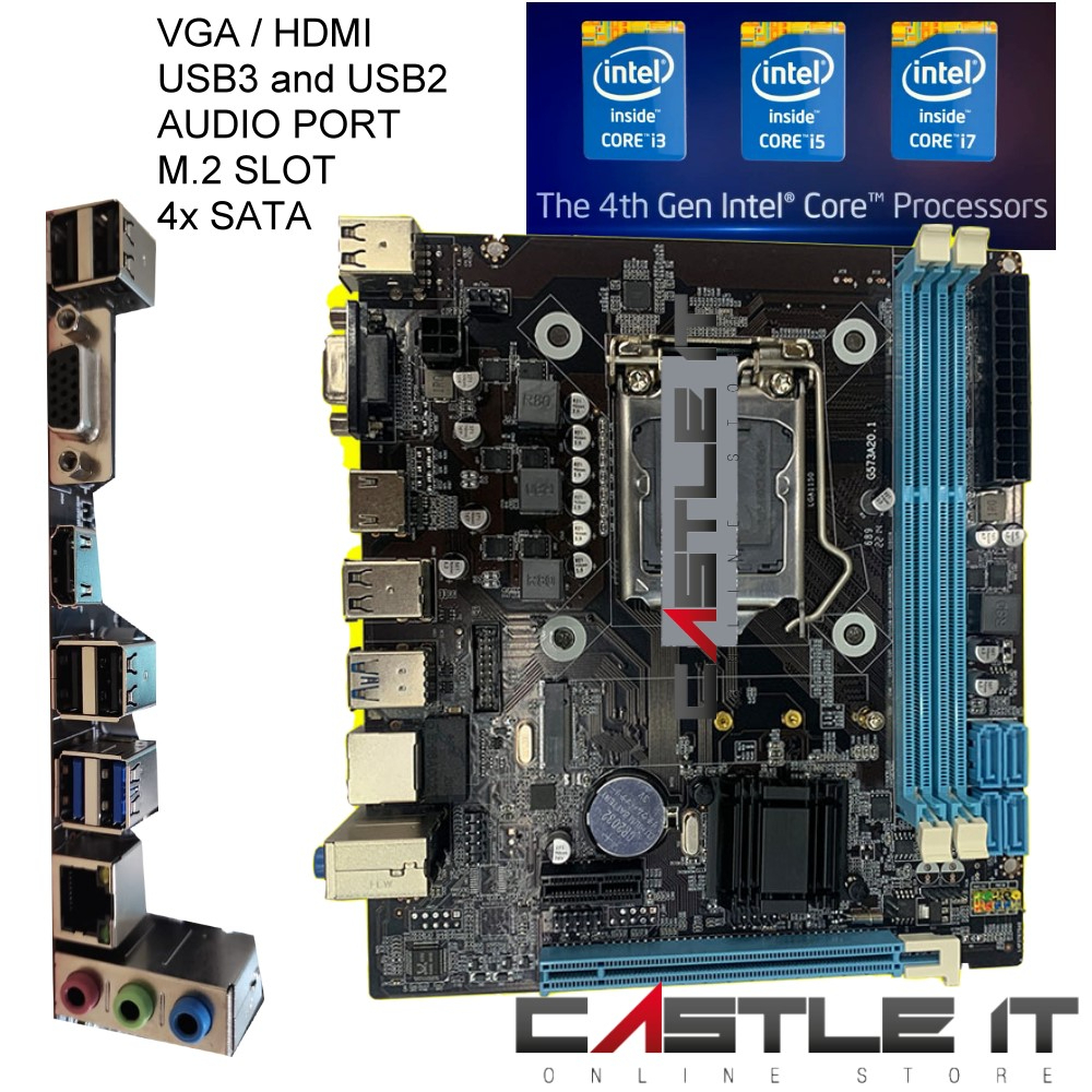 NEW CASTLE IT H81M For Intel LGA1150 4th Gen Bundle Deal Core i7 i5 ...